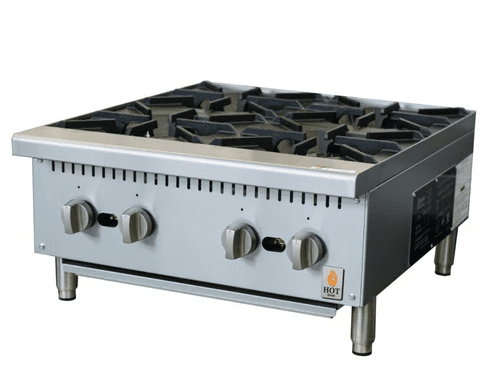 24" 4 Burner NG/LP Countertop Hot Plate, Hot Zone 100,000 BTU